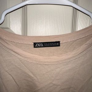 Zara | Tops | Zara Tan Ruffle Tshirt | Poshmark